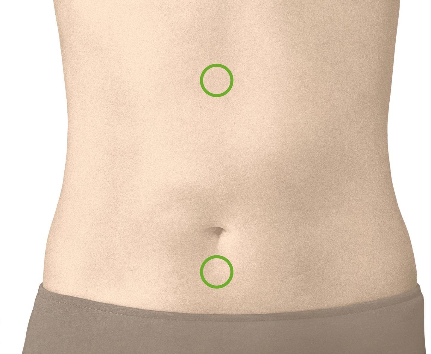 Legen Sie mit Ihrer rechten Hand den Zeige- und den Mittelfinger auf ...